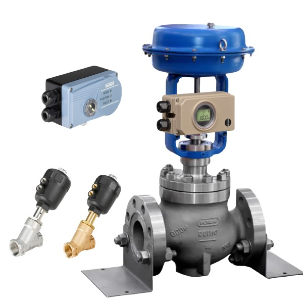 Light Yellow Samson Positioner 3730-3 and Burkert Valve and Positioner ...
